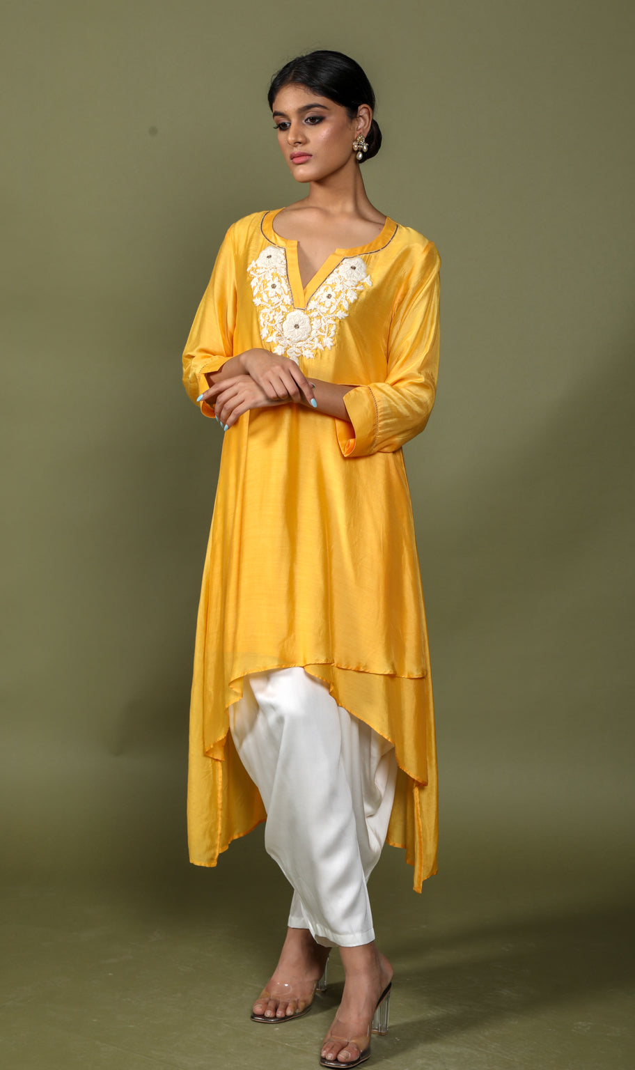 Wrap Kurta Set with mirror work – House Of Wasabi
